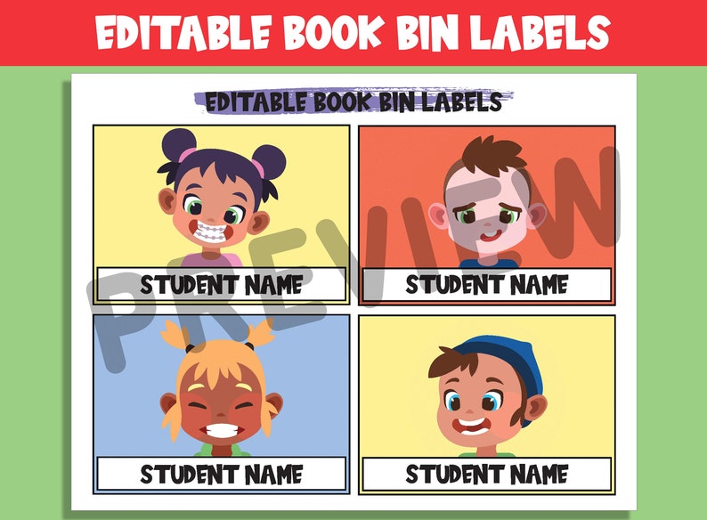 Editable & Printable Book Box Labels: 16 Customizable Designs for ...