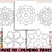 Flower Mandalas Coloring Book, 40 Printable Simple Spring Flower ...