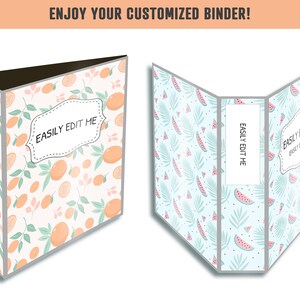 Tropical Fruits and Berries Binder Cover, 10 Printable & Editable ...
