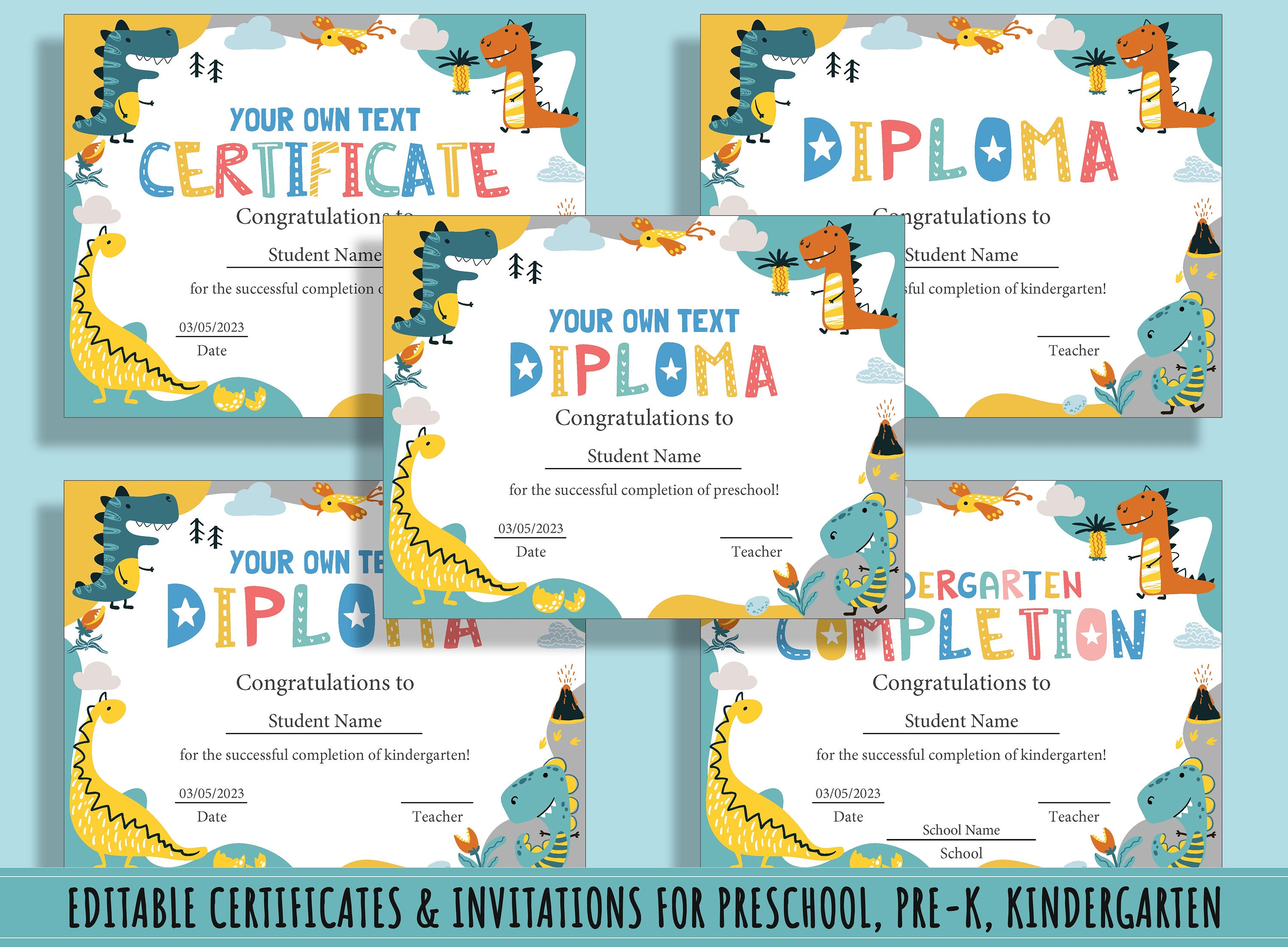 Editable Preschool Diplomas Certificates and Graduation - Etsy