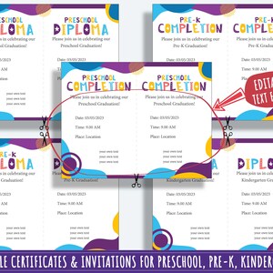 Editable End of the Year Awards Kindergarten Diploma Promotion ...