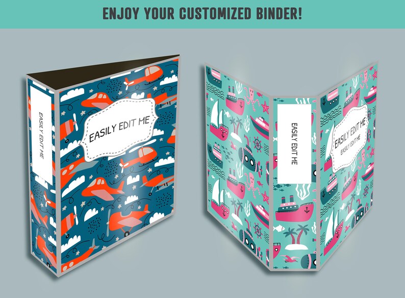 Vehicle Binder Template, 10 Printable & Editable Binder Coversspines ...