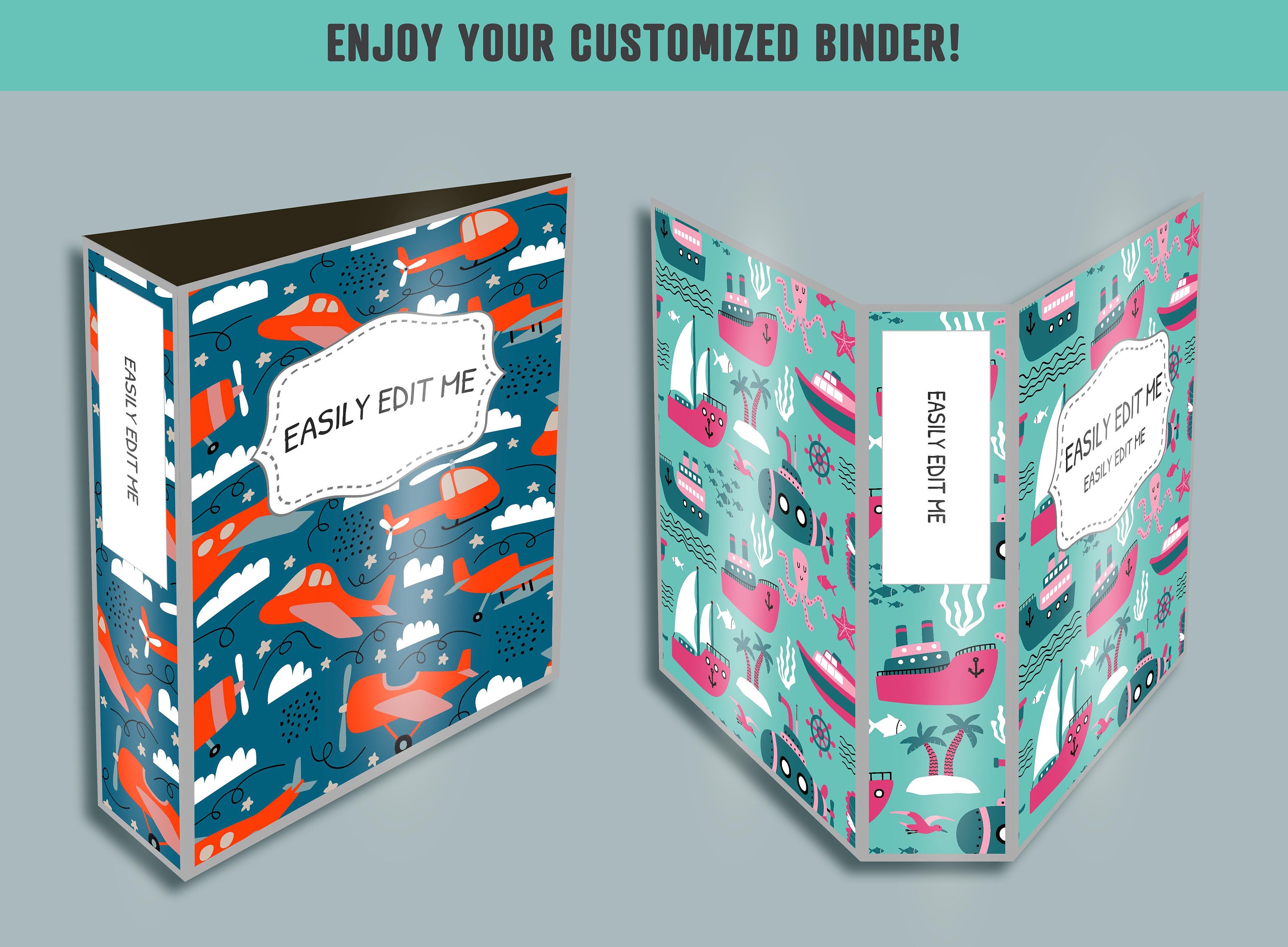 Vehicle Binder Template, 10 Printable & Editable Binder Coversspines ...