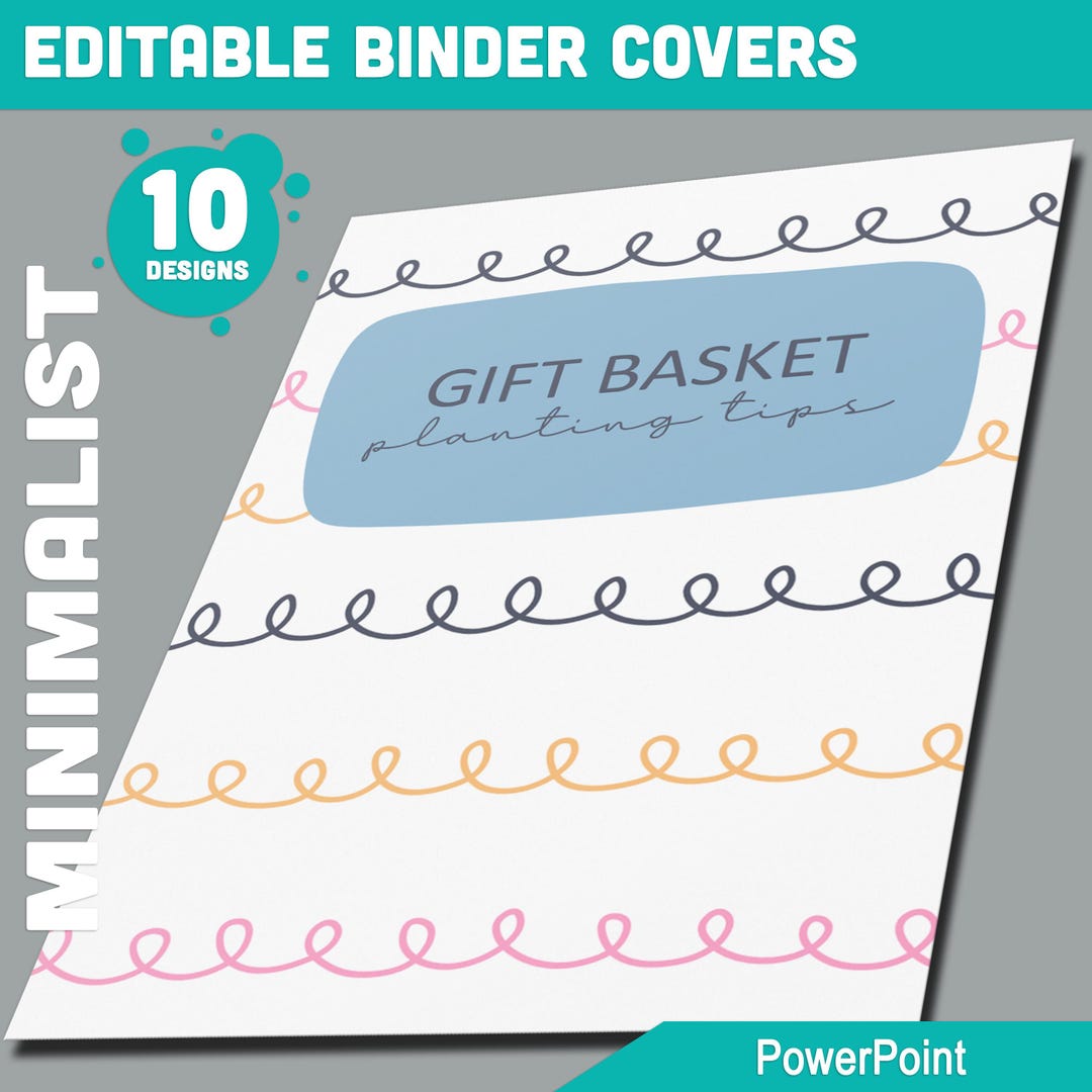 Powerpoint Binder Covers, 10 Printable/editable Simple Minimalist ...