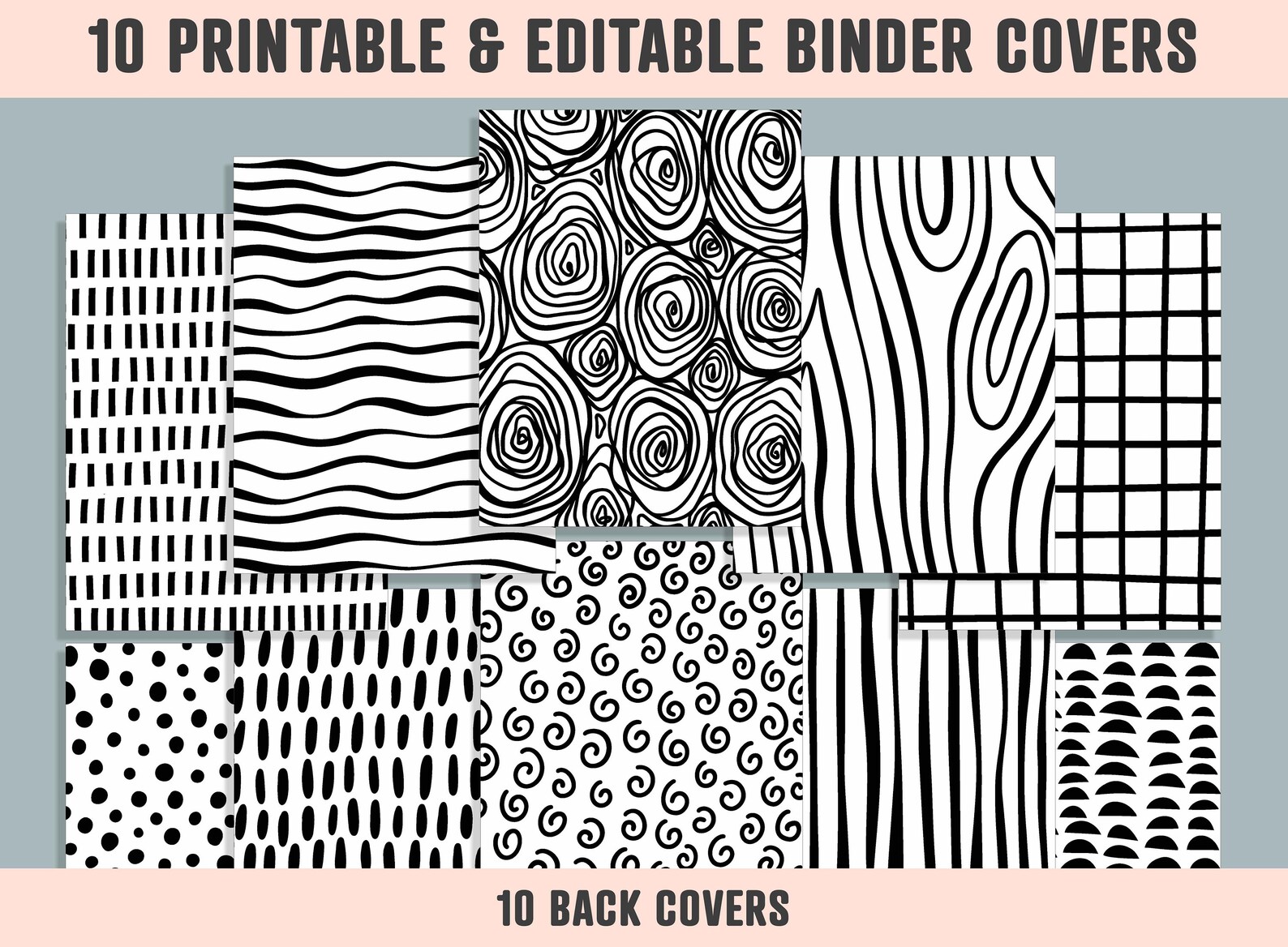 Abstract Vector Binder Cover 10 Printable/editable Binder - Etsy