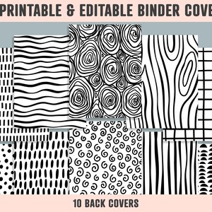 Abstract Vector Binder Cover, 10 Printable/editable Binder Coversspines ...