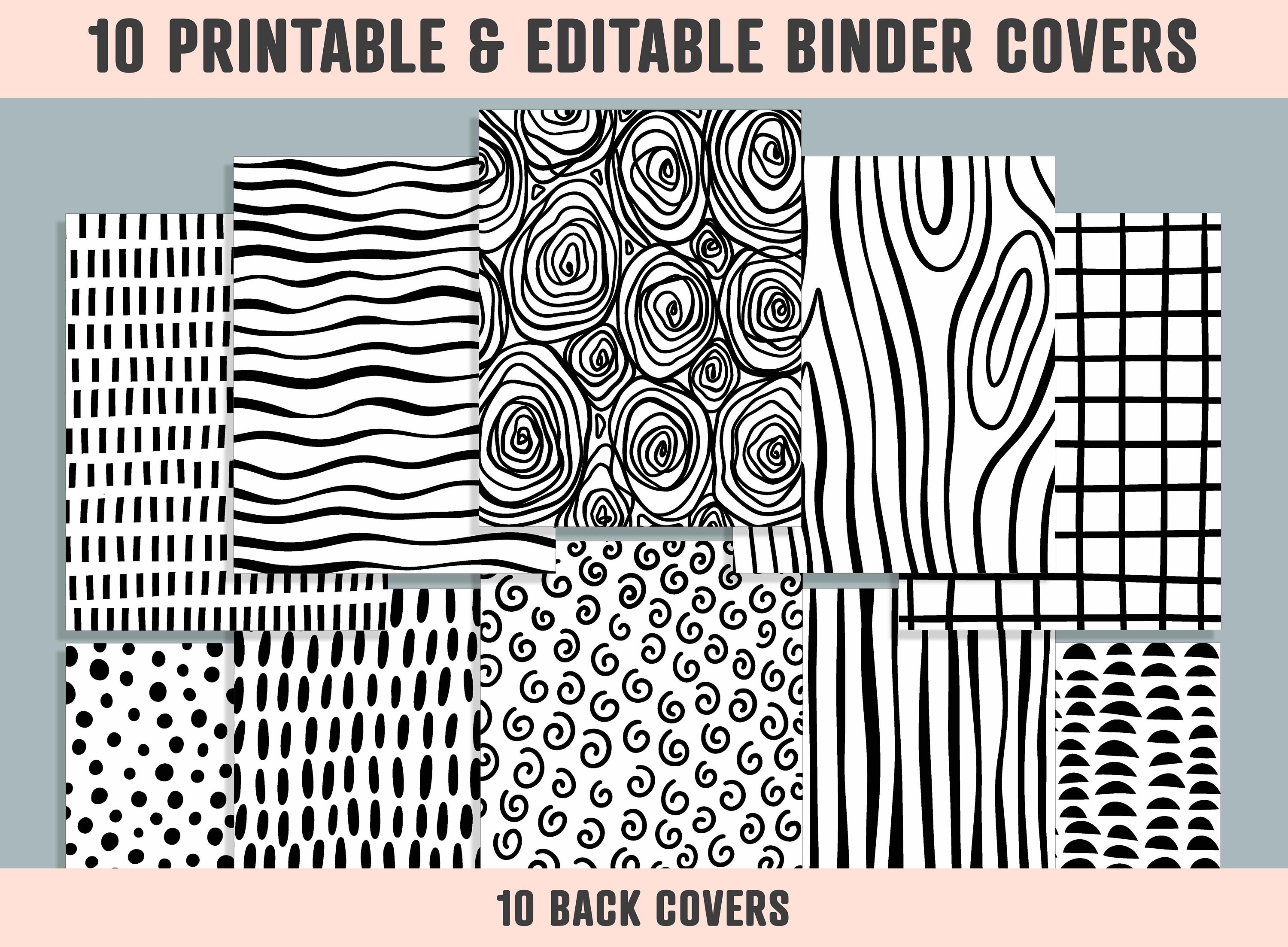 Abstract Vector Binder Cover 10 Printable/editable Binder - Etsy