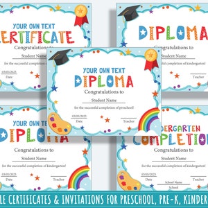 37 Editable Preschool and Pre-kindergarten Diplomas, Certificates ...