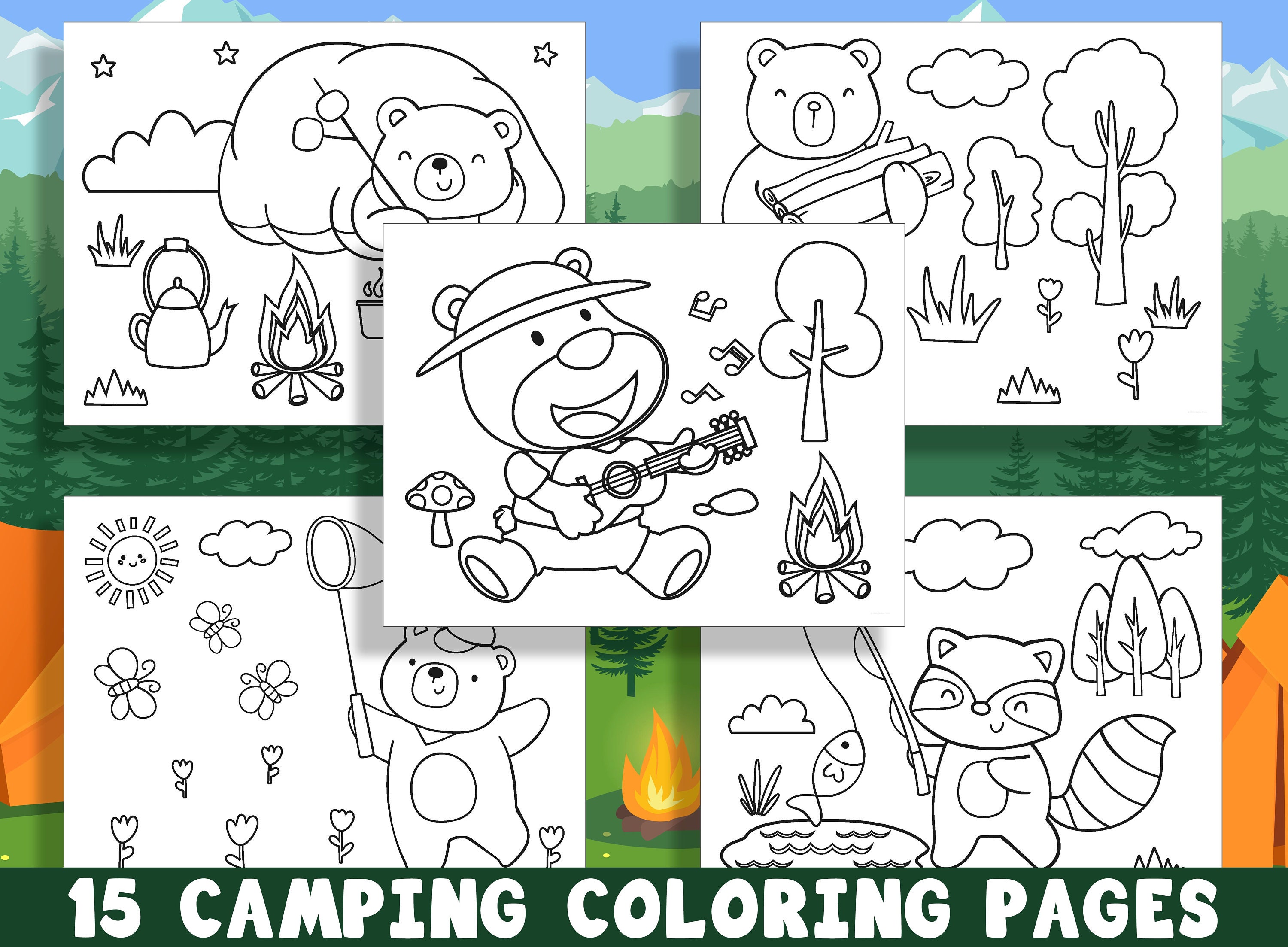 Camping Coloring Pages For Preschool