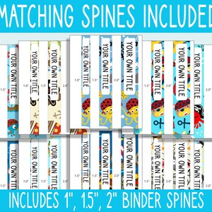 10 Editable Pirate Animals Binder Covers, Includes 1, 1.5, 2" Spines ...