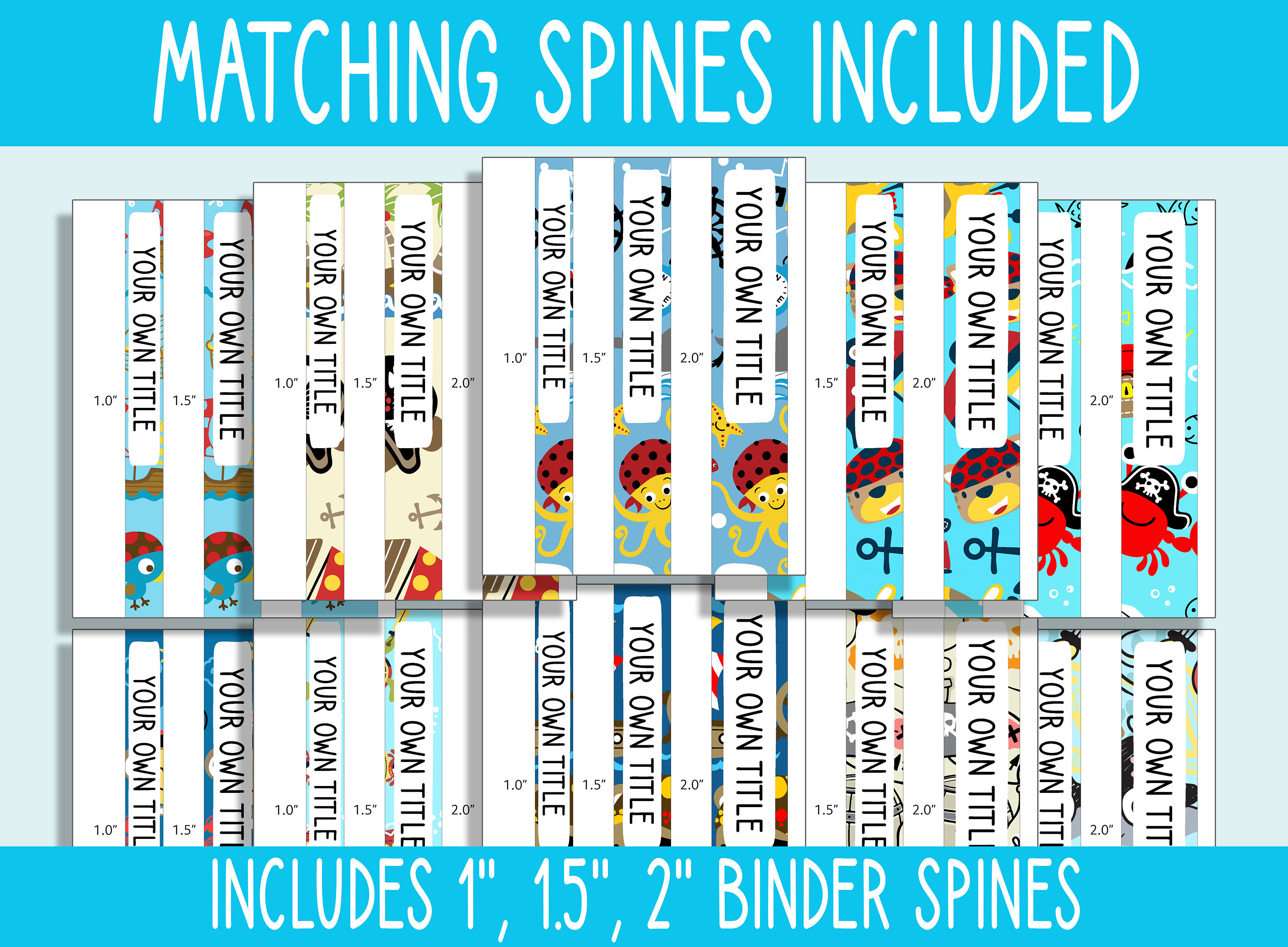 10 Editable Pirate Animals Binder Covers Includes 1 1.5 - Etsy