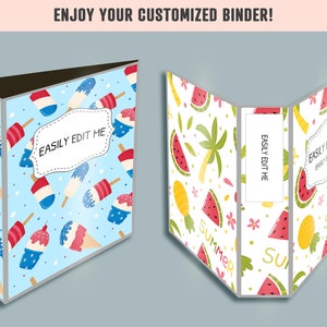 Summer Pattern Binder Cover, 10 Printable/editable Binder Covers ...