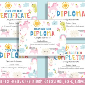 Editable Graduation Certificates Diplomas and Invitations - Etsy