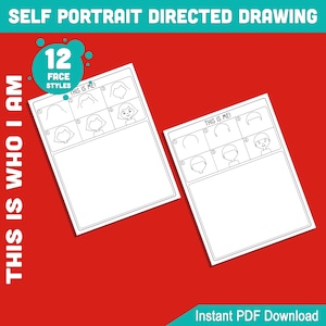 Self Portrait Directed Drawing for Kids: 12 Face Styles, Step-by-step ...