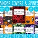 10 Editable Halloween Pattern Binder Covers, Includes 1, 1.5, 2" Spines ...