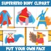 Animal Superhero Body Clipart Set for Prek to 6th Grade, 20 Pages, PDF ...