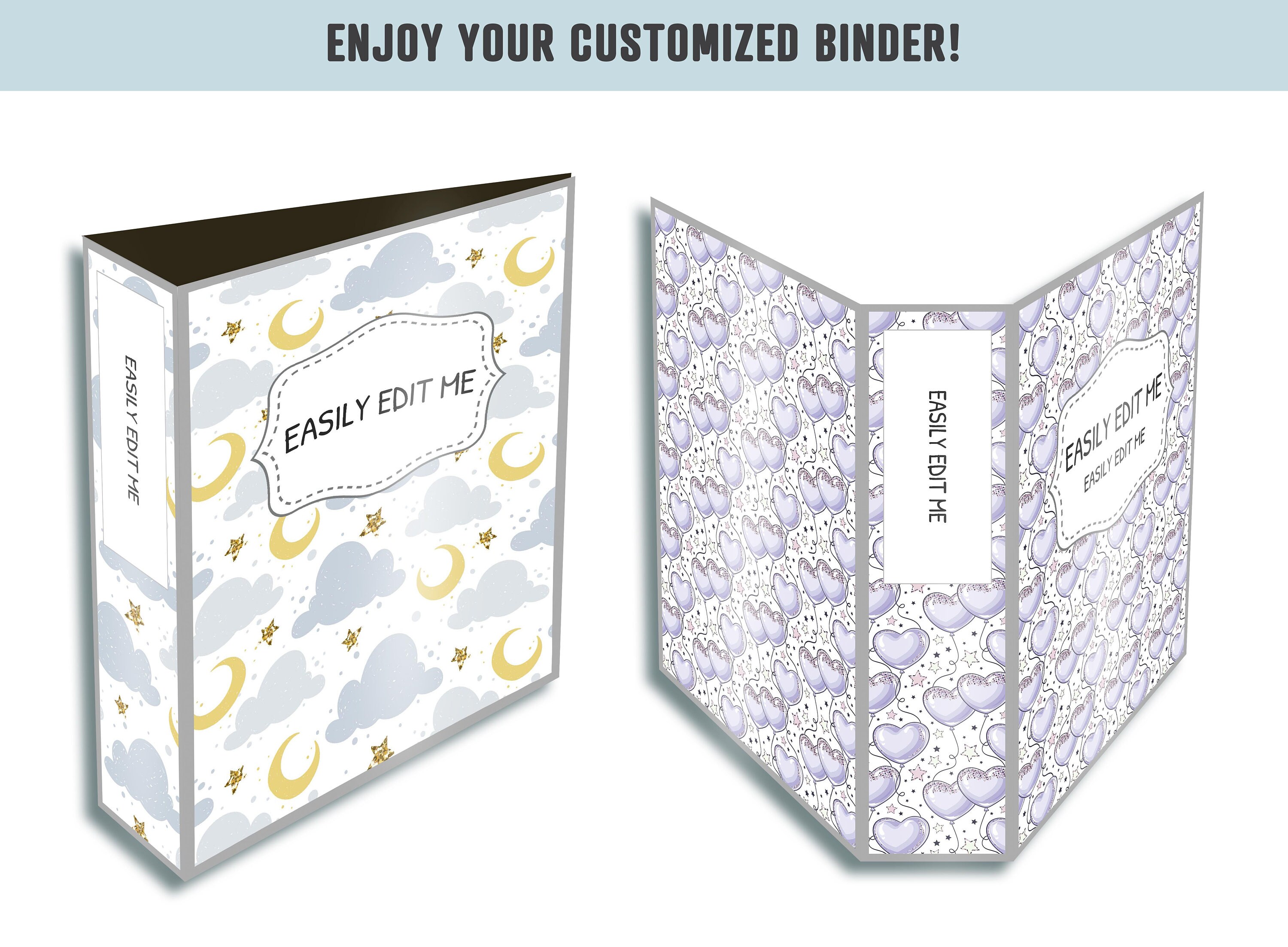 Binder Cover Printable Editable 10 Coversspines Binder - Etsy