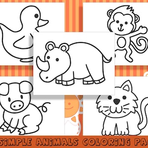 25 Simple Animal Coloring Pages for Preschool and Kindergarten, PDF ...