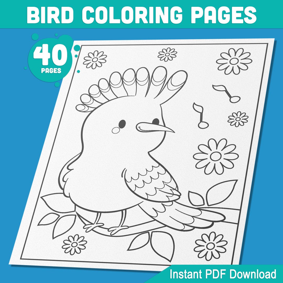 40 Printable Bird Coloring Pages for Kids, Boys, Girls, and Teens: Fun ...