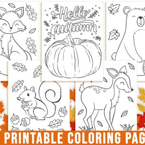 Autumn Coloring Book for Kids: High-resolution PDF With Fall Leaves ...