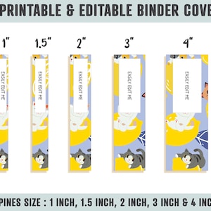 Cat Binder Cover 10 Printableeditable Coversspines Teacherschool