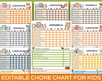 Laminated Dog Duties Chore Chart for Kids - Etsy