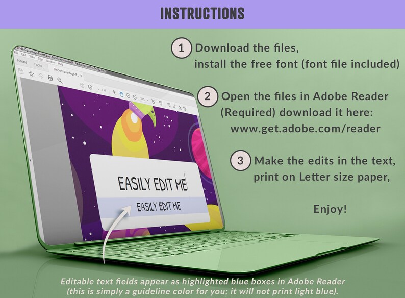 Binder Cover Boys 10 Printable & Editable Binder - Etsy