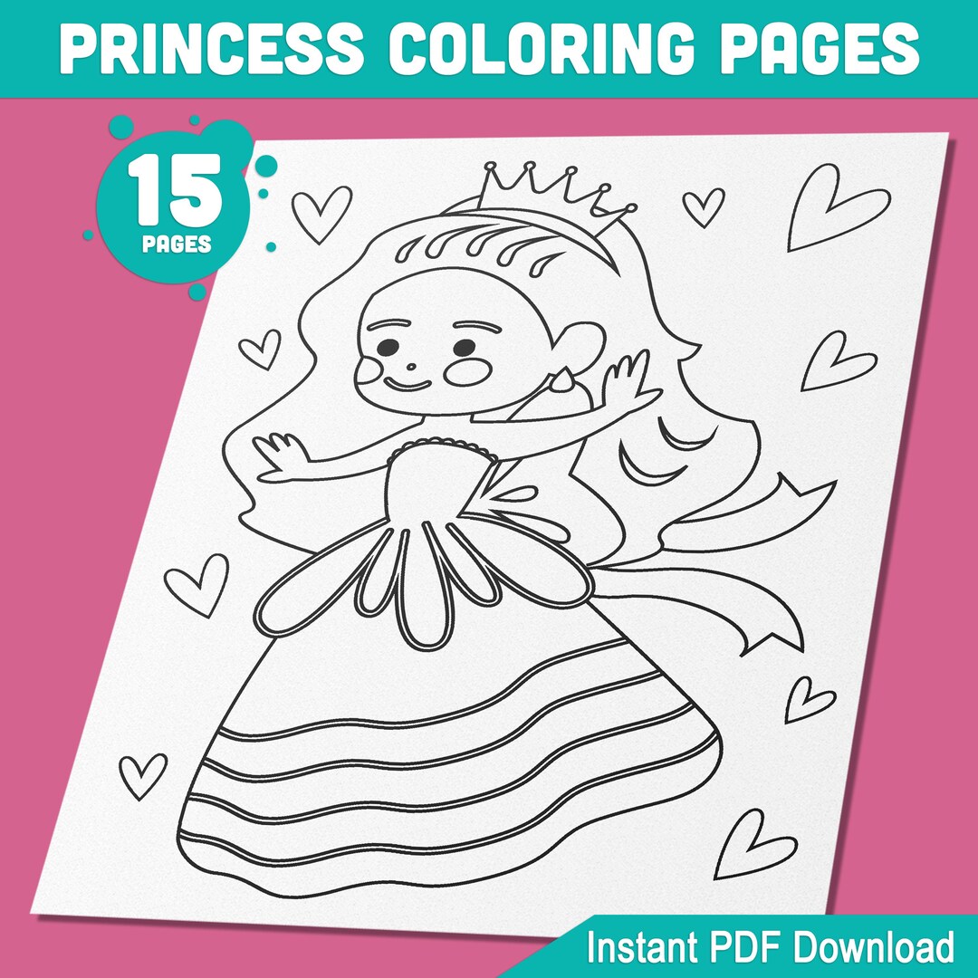 15 Princess Coloring Pages PDF - Enchanting Designs for Preschool and ...