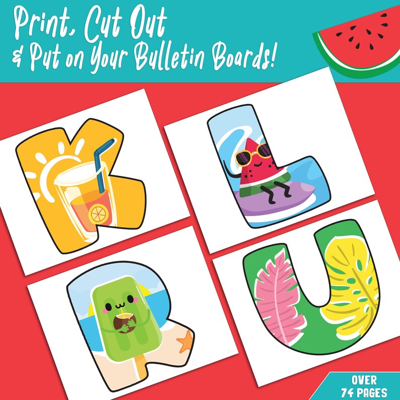 Summer Alphabet and Numbers: A-Z Letters & 0-10 Numbers, 1 or 2 per ...