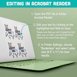 Editable Locker Labels (cubby Name Tags), Cute Llama Themed, PDF ...