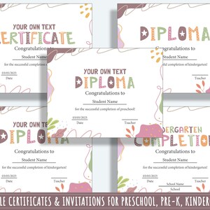 37 Pages of Customizable Diploma, Certificate, and Invitation Templates ...