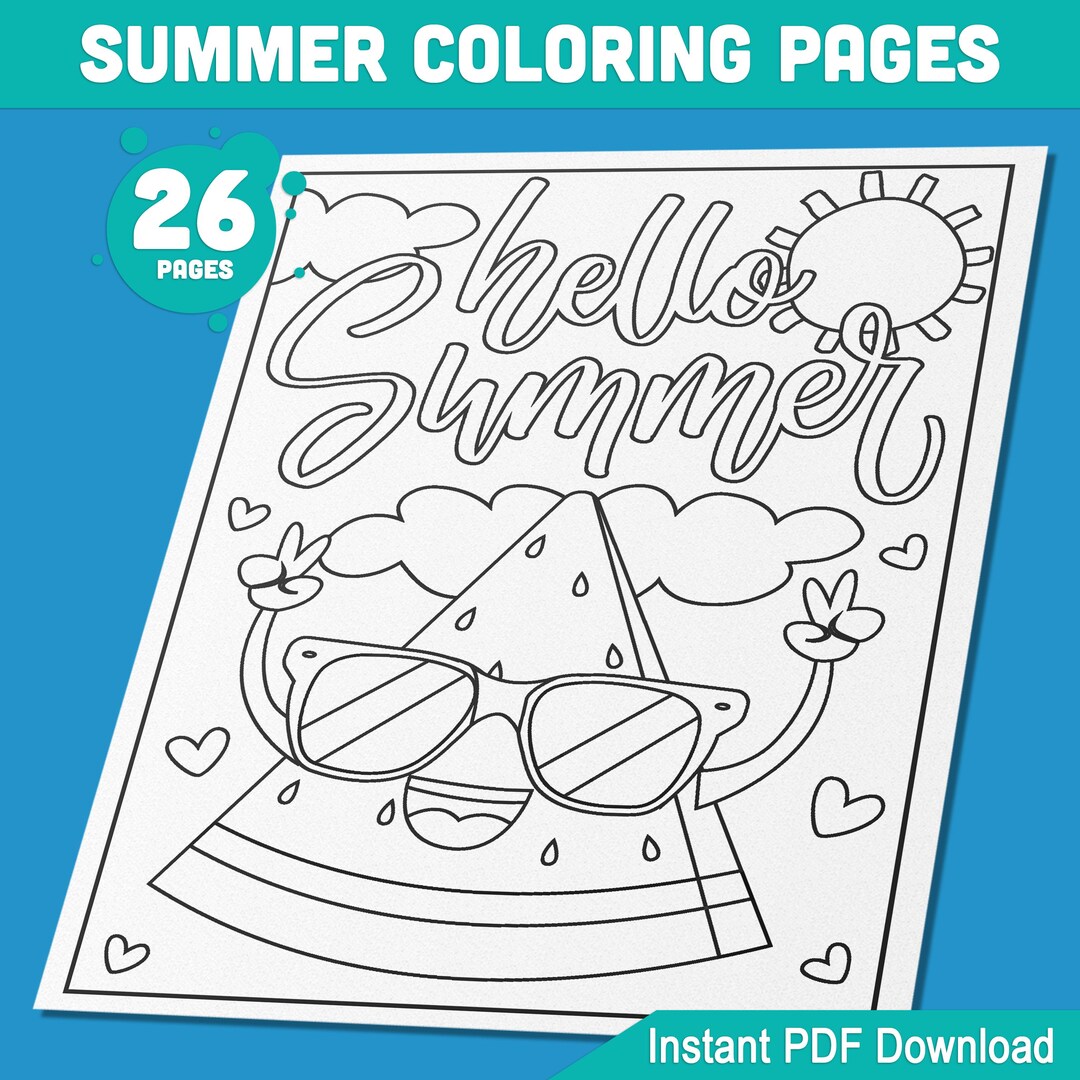 Summer Coloring Pages: 26 Printable Summer Holiday Designs for Kids ...