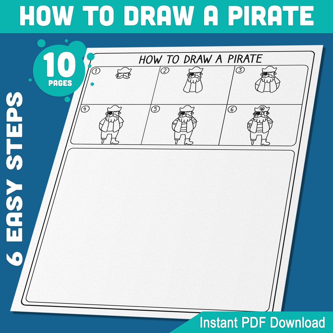 How to Draw a Pirate: 6-step Guide With 5 Fun Coloring Pages, Creative ...