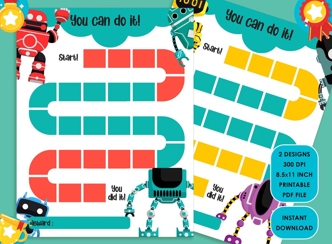 Printable Robot Reward Chart for Kids, a Way of Guiding Children ...