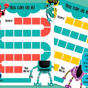 Printable Robot Reward Chart for Kids, a Way of Guiding Children ...
