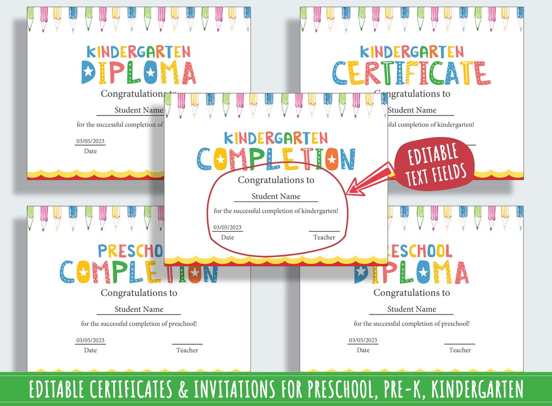 Fun and Colorful Certificate and Invitation Collection: 37 Editable ...