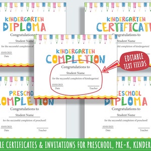 Fun and Colorful Certificate and Invitation Collection: 37 Editable ...