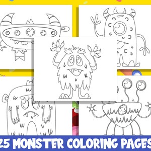 Spooky Monster Coloring Book for Kids: 25 High-resolution Pages ...