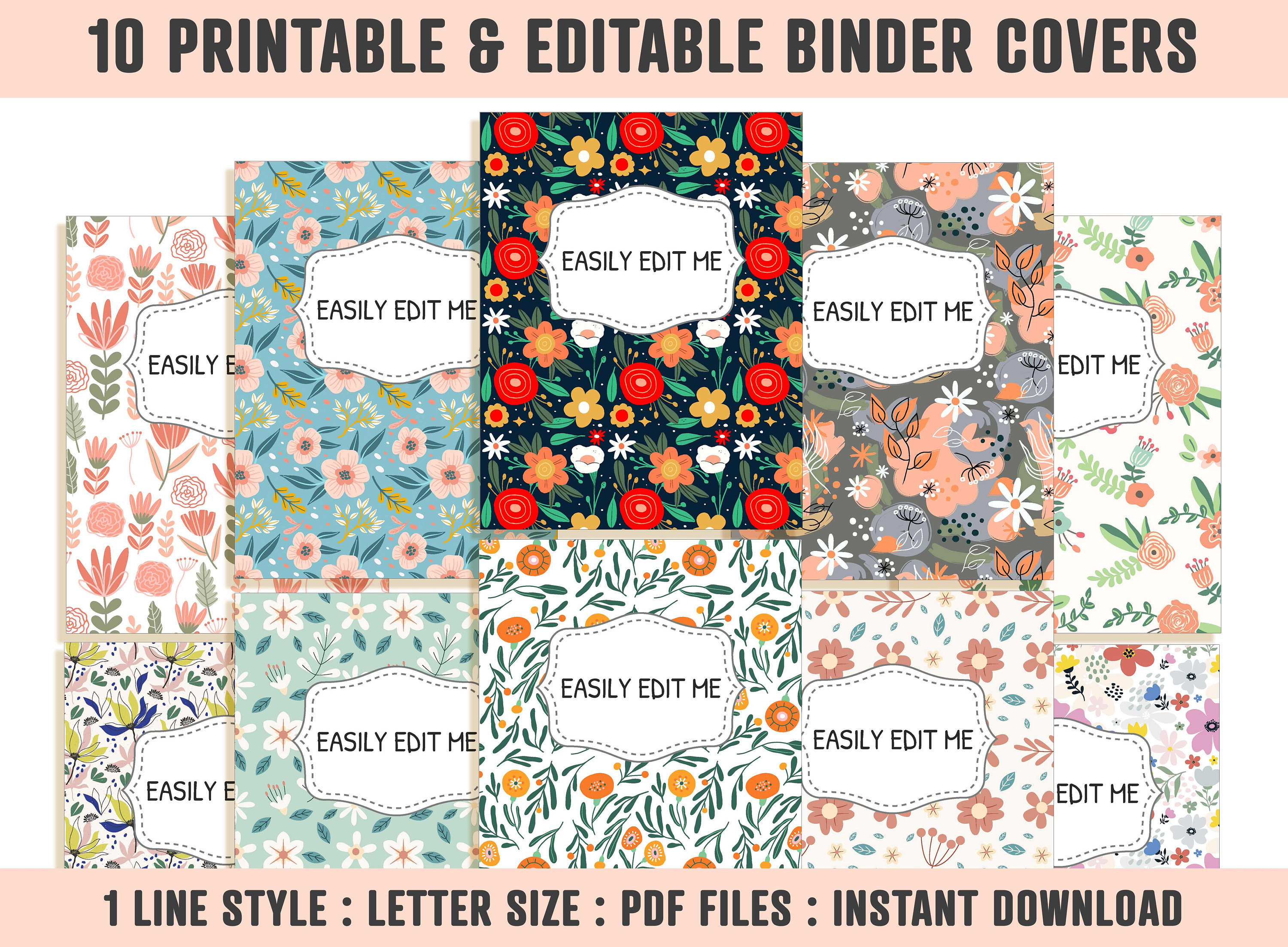 Calendars & Planners School Binder Insert Teacher Student Binder Floral ...