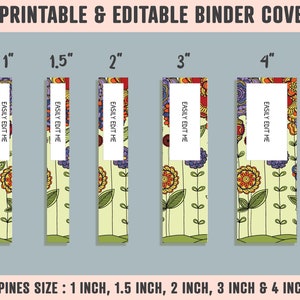 Flower Binder Cover Templates, 10 Printable & Editable Binder Covers ...