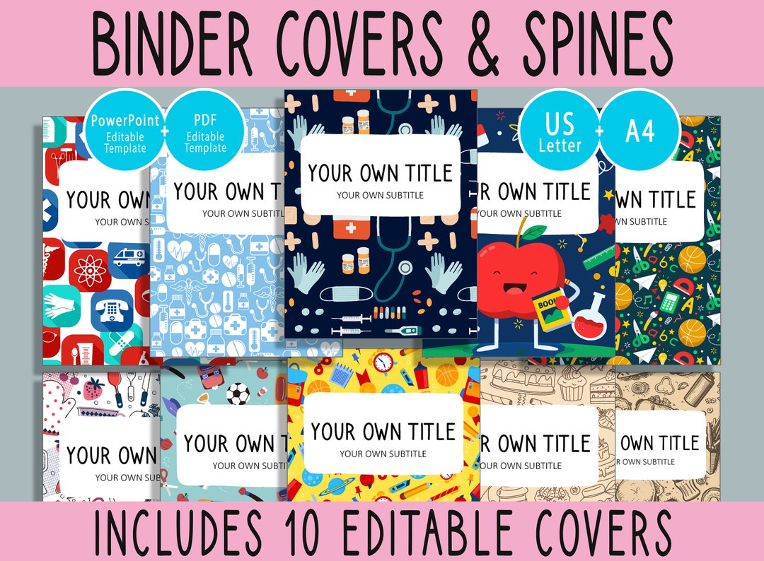 10 Editable Nursing Teacher Food Binder Cover Bundle, Includes 1,1.5,2 ...