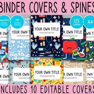 10 Editable Nursing Teacher Food Binder Cover Bundle, Includes 1",1.5 ...
