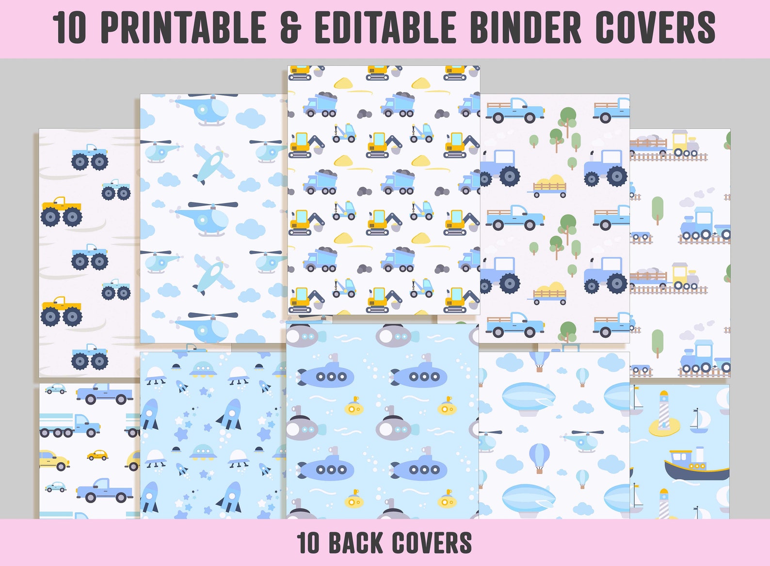 Binder Cover for Kids 10 Coversspines Binder Cover - Etsy
