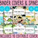 10 Editable Cute Dinosaur Binder Covers, Includes 1, 1.5, 2 Spines ...