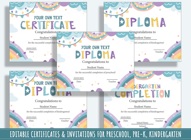 Colors of Success: 37 Pages of Rainbow-themed Diplomas, Certificates ...
