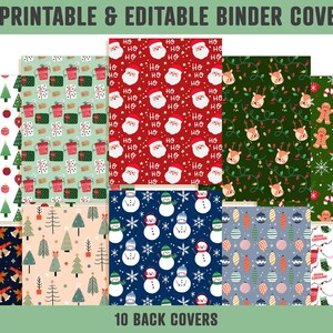 Christmas Planner Cover, 10 Printable & Editable Binder Covers+spines ...