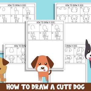 Learn How to Draw a Cute Dog, Puppy Directed Drawing Step by Step ...