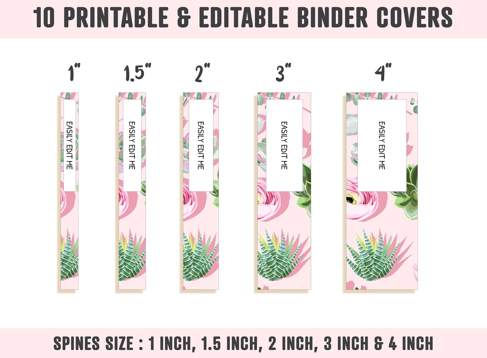 Fruit and Floral Binder Cover 10 Printable & Editable Binder | Etsy