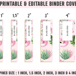 Fruit and Floral Binder Cover, 10 Printable & Editable Binder Covers ...