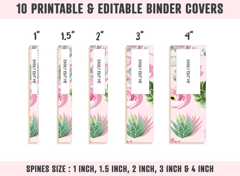 Fruit and Floral Binder Cover 10 Printable & Editable Binder | Etsy